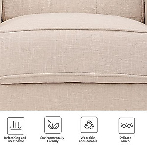 SAMERY Recliner Chair with Massage & Heating- Modern Accent Chair Upholstered Armchair Fabric Single Sofa Lounge Reading Club Chair with Tufted Wingback for Small Spaces Bedroom Living Room