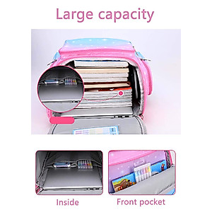 Qiuhome Cute School Backpack for Girls with Chest Strap (14inch, Rose Red)