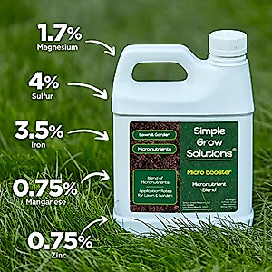 Organic Micronutrient Booster- Complete Plant & Turf Nutrients- Simple Grow Solutions- Natural Garden & Lawn Fertilizer- Grower, Gardener- Liquid Food for Grass, Tomatoes, Flowers, Vegetables (32 Ounce)