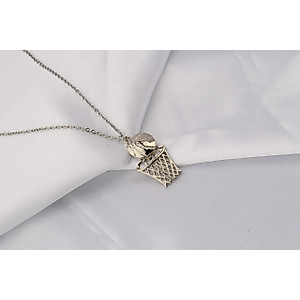 BNQL Basketball Lovers Gifts Necklace Basketball Hoop Sports Pendant Necklace Sports Jewelry Gifts for Men Boy Women