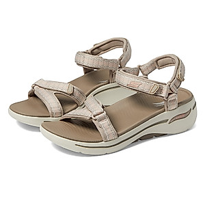 Skechers Women's River Sandal, Taupe, 8