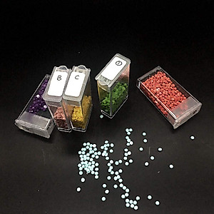 64 Slots Diamond Painting Storage Containers Portable Plastic Bead Storage Box with Diamond Painting Tools and Accessories Kit Apply to Full Drill & Partial Drill 5D Diamond Painting, Christmas Gift