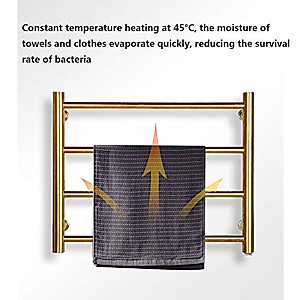 Bathroom Towel Warmer Electric Heated Towel Rack, Electric Heated Towel Drying Rack, 10-Bar Wall Mounted Towel Warmer with Timing Function, 304 Stainless Steel Polished Heated Towel Rail for Bathroom,