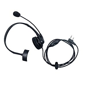 Caroo Walkie Talkie Earpiece Noise Cancelling Headphone Overhead Headset for Kenwood HYT Puxing Wouxun Baofeng uv-5r bf888s tk3300 Lt-2288 Lt-3107 Lt-3188 Lt-3260 Lt-3268 Two Way Radios 2 pin