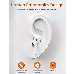 MAS CARNEY USB C Headphones TH6, Built-in Digital Chipset, Microphone, and Remote Control, Compatible with Samsung, Huawei, Oppo, VIVO, Honor, Google Pixel Smartphones, White