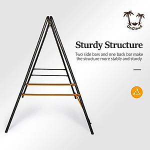 ONCLOUD Upgraded Hammock Chair Stand Metal Swing Stand Frame, Heavy Duty Steel Hammock Stand Only for Porch, Backyard, Indoor or Outdoor, Antique Bronze Finish