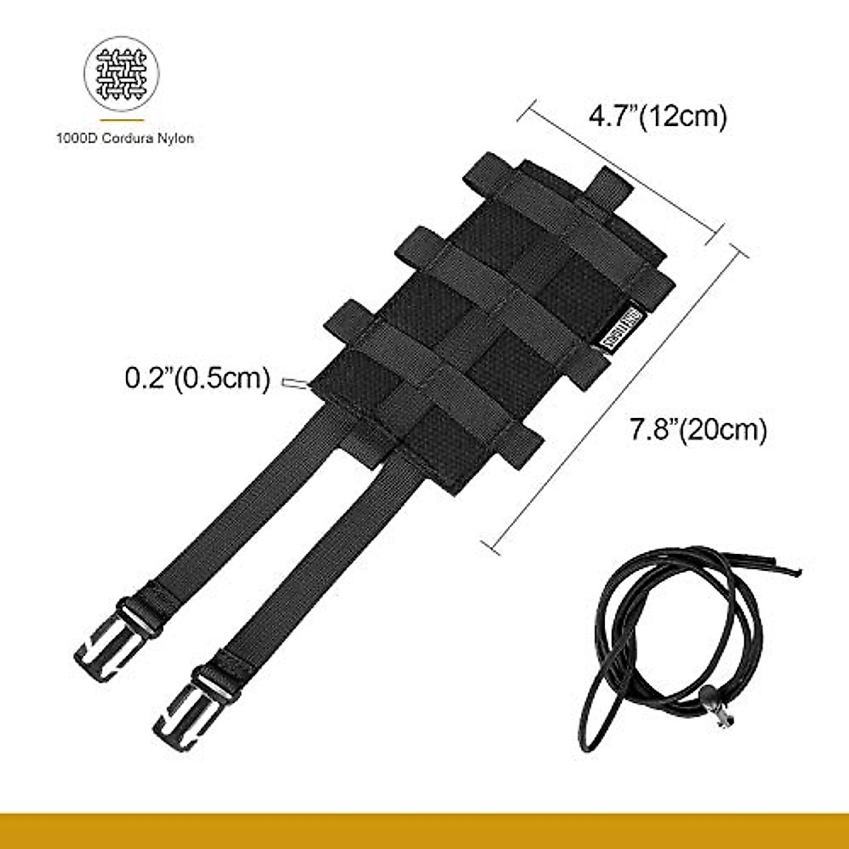 OneTigris ROC Minimalist Adjustable Bottle Holster MOLLE Panel Gear Holder Universal Fit 600ml to 1000ml Water Bottle (Black)