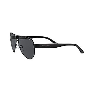 A|X ARMANI EXCHANGE Men's AX2034S Aviator Sunglasses, Black/Grey, 59 mm