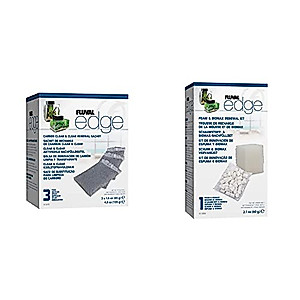 Fluval Edge Aquarium Filter Media Replacement Bundle, Carbon Clean & Clear Renewal Sachets and Foam & BioMax Renewal