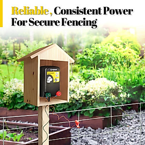 AC10 Electric Fence, 2-Mile/ 8 Acres Electric Fence Charger for Preventing to Prevent Bears, Raccoons, Skunks Intruding, Electric Fence Energizer Output Voltage 5000 v 0.12 Joule