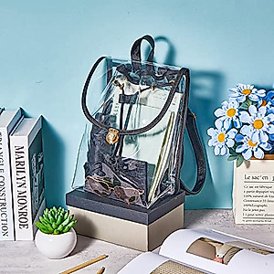 4 Pcs Clear Backpack Heavy Duty Stadium Approved Mini Bag Clear Purse Small Clear Backpack Heavy Duty Clear Plastic Backpack for Gym Drawstring Bag Women Girls Concert Work Sports