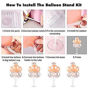 Balloon Stand Kit - Tinabless 2 Sets of Clear Table Desktop Balloon Holder with 7 Balloon Sticks,7 Balloon Cups and 1 Balloon Base for Birthday | Wedding Party, Holidays, Anniversary Decorations
