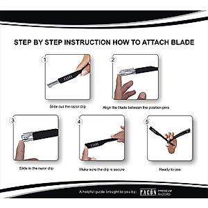 100 BLADES + Facón Professional Wooden Straight Edge Barber Razor - Salon Quality Cut Throat Shavette