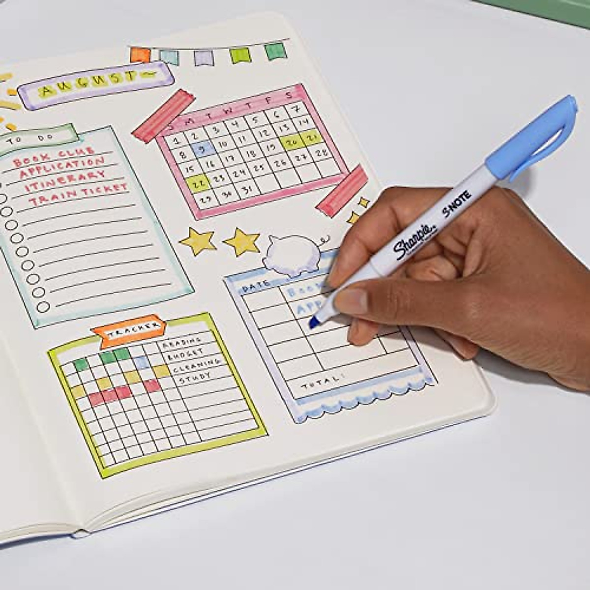 SHARPIE S-Note Creative Markers, Highlighters, Assorted Colors, Chisel Tip, 24 Count