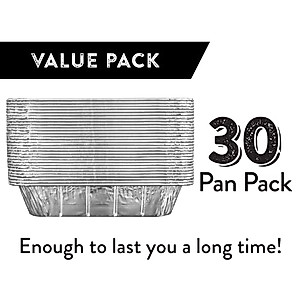 Aluminum Pans 9x13 (30-Pack) - EXTRA HEAVY DUTY - Durable Deep Half-Size Disposable Foil Tins for Grilling, Baking, Cooking, Roasting, Freezing, Serving Food & Lining Steam-Table Trays/Chafers