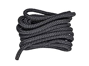 South Bend Rope Marine Grade Double Braided Nylon Dock Line w/ Eye Splice (Black, 3/8-inch x 15 feet)