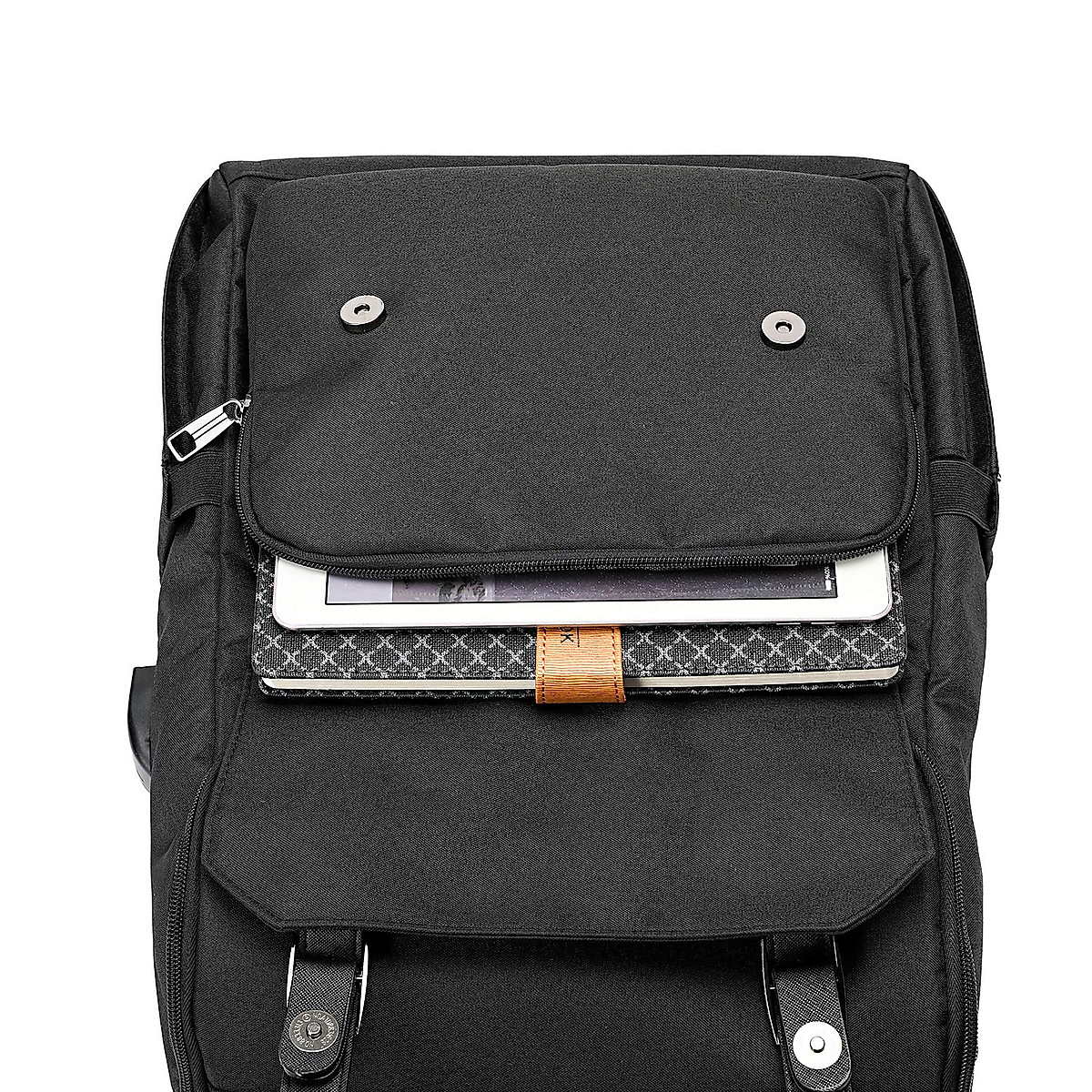 Vintage Backpack Travel Laptop Backpack with usb Charging Port for Women & Men School College Students Backpack Fits 15.6 Inch Laptop Black