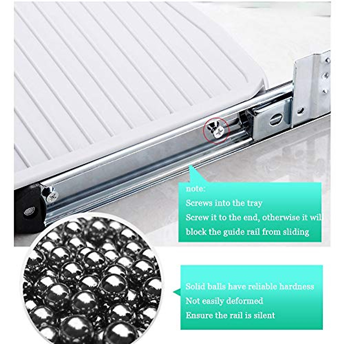 WUK Keyboard Platform Sliding Pull-Out Tray Under Desk Drawer for Keyboard Attachable Keyboard Tray, Home Office 51.5cm/20.2 in x 27cm/10.6 in