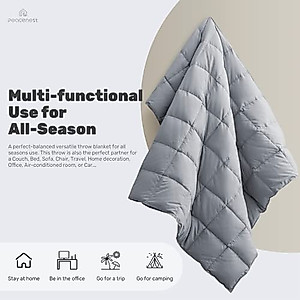 Peace nest Down Throw Blankets for Couch 50x70” Down Blanket for Indoor and Outdoor Throw Blanket use Soft Lightweight Throw Blanket Alloy Gray