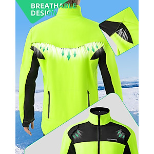 ROCKBROS Cycling Jackets for Men Winter Bike Jackets Thermal Windproof Jacket Cold Weather Cycling Hiking