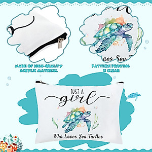 Tondiamo Sea Turtle Gifts for Women Ocean Gifts for Turtle Lovers Includes Tumbler Turtles Makeup Bag Keychain Card Turtle Socks Ocean Bracelets for Women Sister Friends Valentines Day Gifts