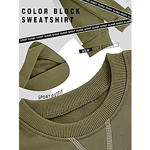 Valphsio Boy's Color Block Tracksuits Casual Sweatshirt Sports Pants Outfit Sets