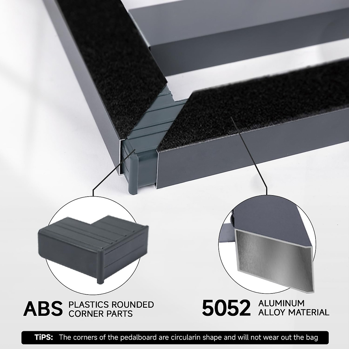 Ghost Fire Guitar Pedal Board Aluminum Alloy 1.76lb Super light Effect Pedalboard 19.8''x11.5'' with Carry Bag,SPL-04