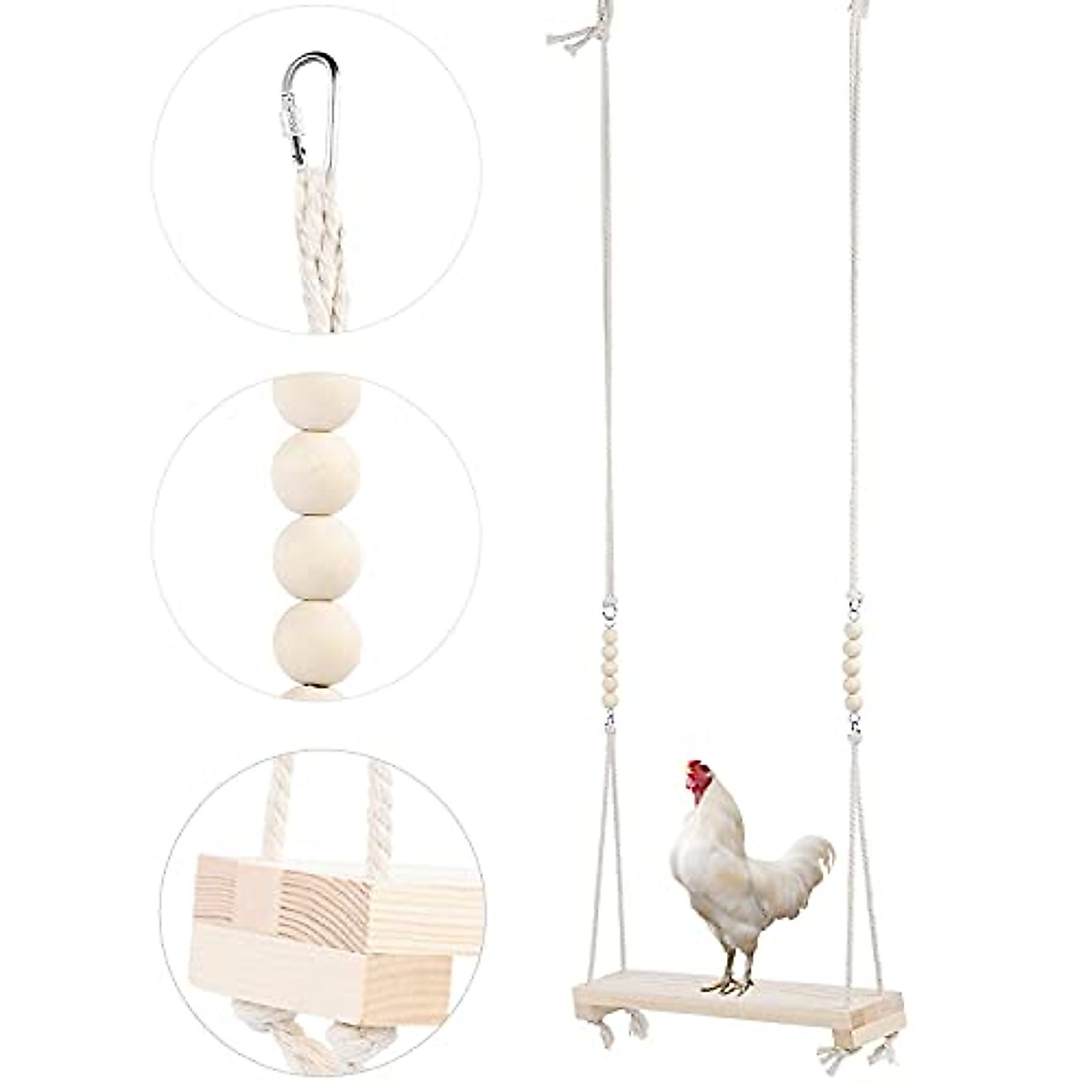 3 Packs Chicken Toys for Coop, Including Chicken Swing, Xylophone, Vegetable Hanging Feeder for Hens, for Chicken Medium Large Bird Parrot Training