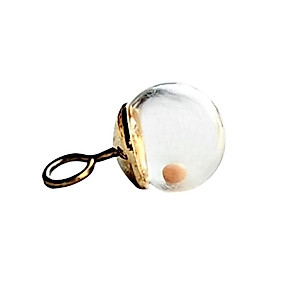 Mustard seed CHARM ONLY in gold by Boomdyada, hand made pendant, hand blown glass globe, 14k gold-filled