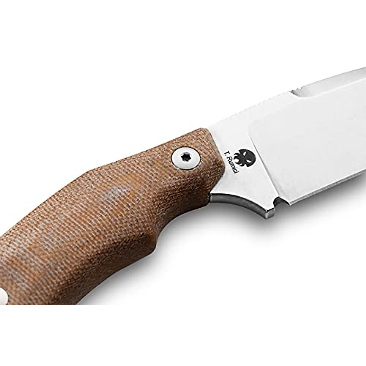LionSTEEL H2 Karambit Style Fixed Blade EDC Hunting Hiking and Outdoor Knife, G10 and Micarta Handles, M390 Super Steel, Leather Sheath Included, Natural Micarta