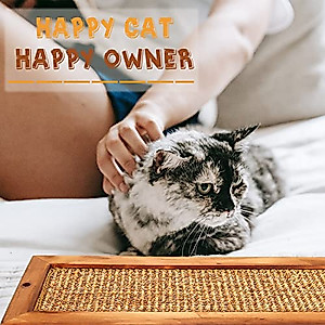 LSAIFATER Cat Scratching Post, Wooden Sisal Cat Wall Scratcher, Floor or Wall Mounted Vertical Cat Scratch Pad for Indoor Cats Adults or Kittens, Cat Wall Furniture Protector