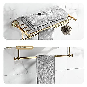 Towel BAR Rack Towel Rail for Bathroom,All Copper European Hand Towel Holder,Jade Bath Towel Rail,Bathroom Hardware Bathroom Rack Towel Bar/Towel Rack (Color : Double Rod, Size : Christmas Reindeer