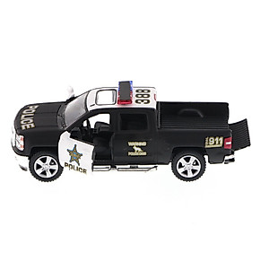 KiNSMART 2014 Chevrolet Silverado LTZ Crew Cab 4x4 1:46 Scale 5 Inch Diecast Metal Model Pick-up Interceptor Truck Police K9 Unit