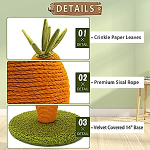 AUSCAT Cat Scratching Post, Cute Carrot Scratching Post, Nature Sisal Cat Scratcher for Indoor Cats and Kittens