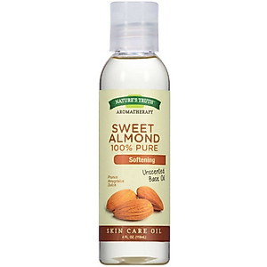Nature's Truth 100% Pure Unscented Skin Care Base Oil, Sweet Almond 4 oz ( Pack of 4)