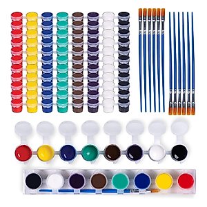 Neliblu Washable Watercolor Paint Set for Kids - 12 Filled Paint Strips with 8 Vibrant Colors and Brushes - Art Supplies for Birthdays, Home, and Art Activities - Ideal Party Favors for Creative Fun