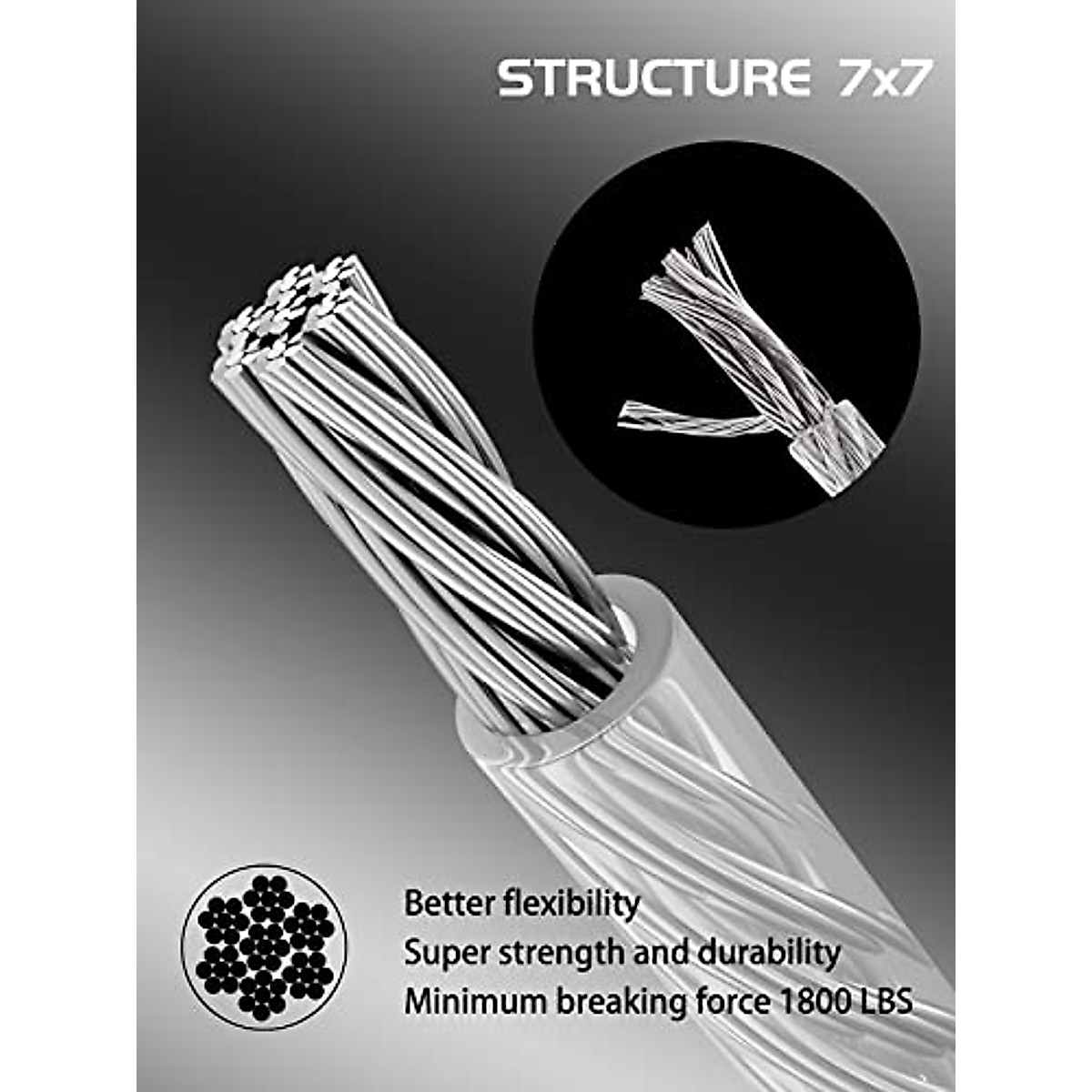 FSHIHINE Shade Sail Hardware Kit with Cable Wire 66FT, Stainless Steel Sun Shade Sail Installation Kit , Turnbuckles Eye Hook Kit for Garden Triangle and Square, Rectangle, Awning, Outdoor Patio Lawn