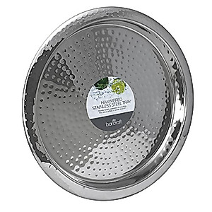 BarCraft Stainless Steel Hammered Tray