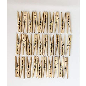 Nickanny's Cotton Apron, Clothesline, and Natural Heavy Duty Wood Clothespins w/Metal Spring Set (Apron Pins)