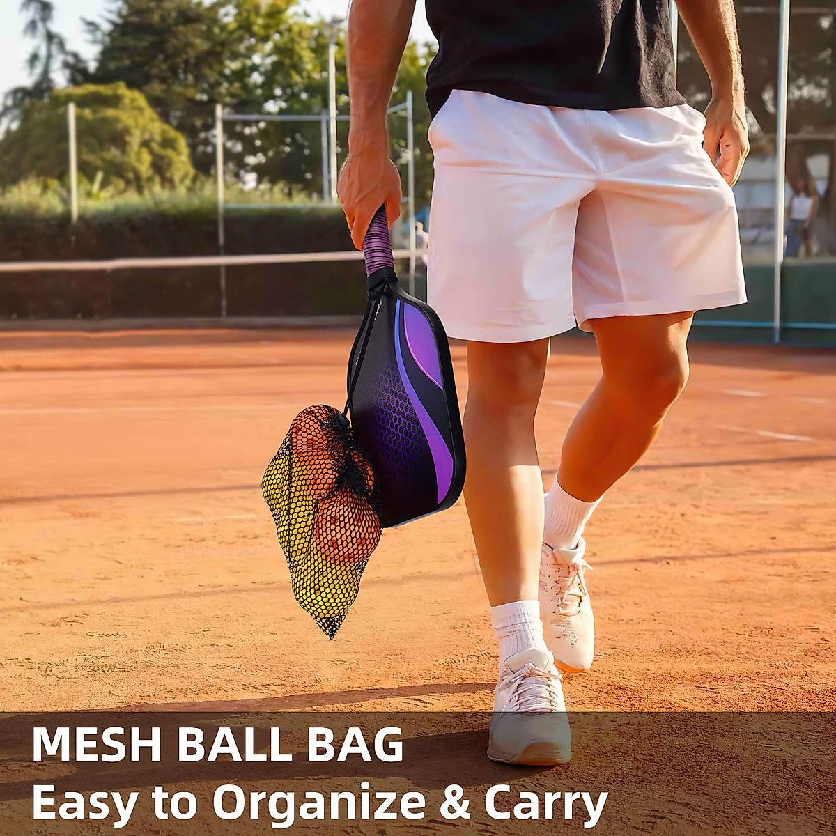 JoncAye Pickleball-Balls 6 Pack, Orange Indoor-Pickleballs USAPA Compliant, Pickle-Balls with Bag, Accessories for Pickleball-Paddle-Set, Gifts for Pickleball Lovers