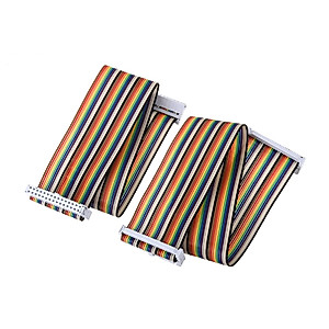 Heyiarbeit 2pcs IDC Rainbow Wire Flat Ribbon Cable 10 Pin 30cm Length 2.54mm Pitch