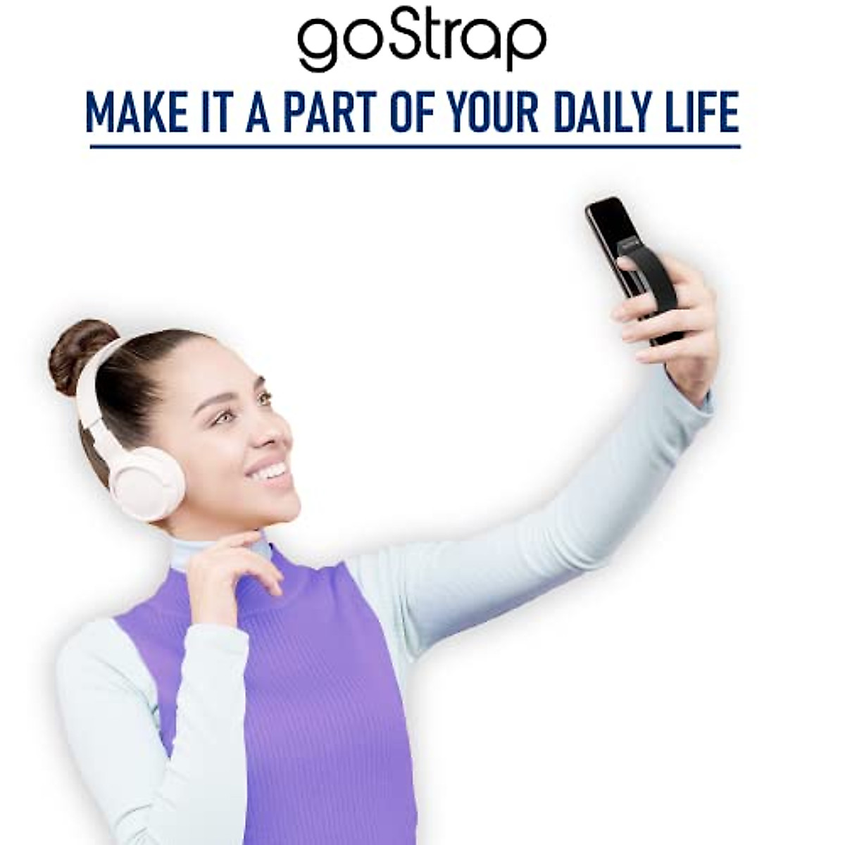 goStrap Magnetic Phone Grip Strap for back of Phone - Finger Loop Holder for Hand - Cell Phone Strap Compatible for Most iPhone, Smartphones, Mini Tablet, and Tablet Case