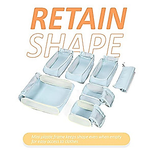 Packing Cubes for Suitcases, BAGSMART 7 Set Packing Cubes for Travel Essentials, Lightweight Luggage Suitcase Organizer Bags Set with Shoe Bag, Keep Shape Travel Cubes for Packing