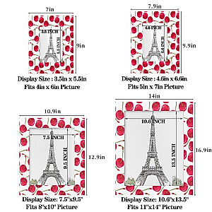 Pardick Cherry 8x10 Picture Frame, Red Fruit Wooden Photo Frames for Tabletop and Wall Display, Picture Frame Home Office Decor