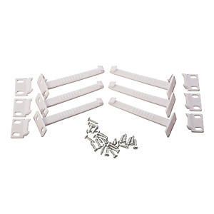 Dreambaby Safety Catches - Child Proof Cabinet & Drawers Locks Latches - White - 6 Count - Model L101