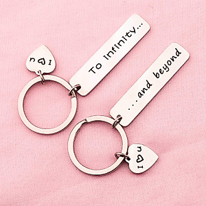 MYOSPARK I Love You To Infinity And Beyond Keychain Set Gift For Couples Family Best Friends (To Infinity And Beyond Keychain Set)