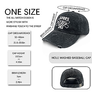 Apres ski Above it Hat for Women Pole Baseball Cap Stylish Washed Ball Caps Light Weight