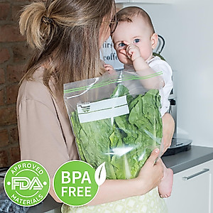 2 Gallon Ziplock Bags 25 Count Resealable Extra Strong and Leak Proof With Double Ziplock Perfect Freezer Bags for Berries Fruit and Food Great 2 Gallon Storage Bags