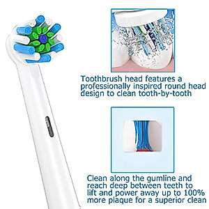 Replacement Toothbrush Heads for Braun Oral b, Compatible with Oral-B 7000/Pro 1000/9600/ 5000/3000/8000/Genius and Smart Electric Toothbrush, 16 Pcs
