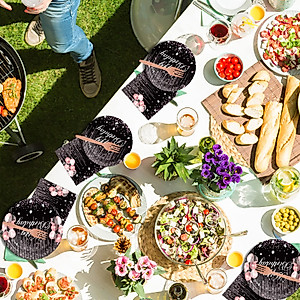 chiazllta 96 Pcs Black Rose Gold Party Disposable Paper Plate and Napkins Pink Rose Gold Birthday Party Table Decoration Supplies Pink Glitter Party Paper Plate Napkin Fork for Party Favors 24 Guests